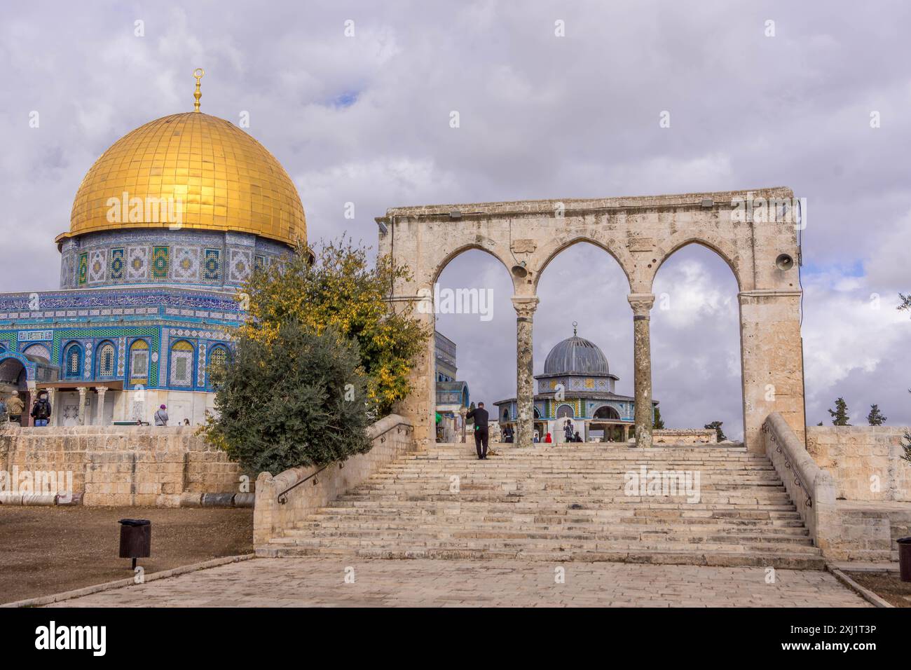 The Dome of the Rock, the major Islamic shrine, a sacred Muslim place ...