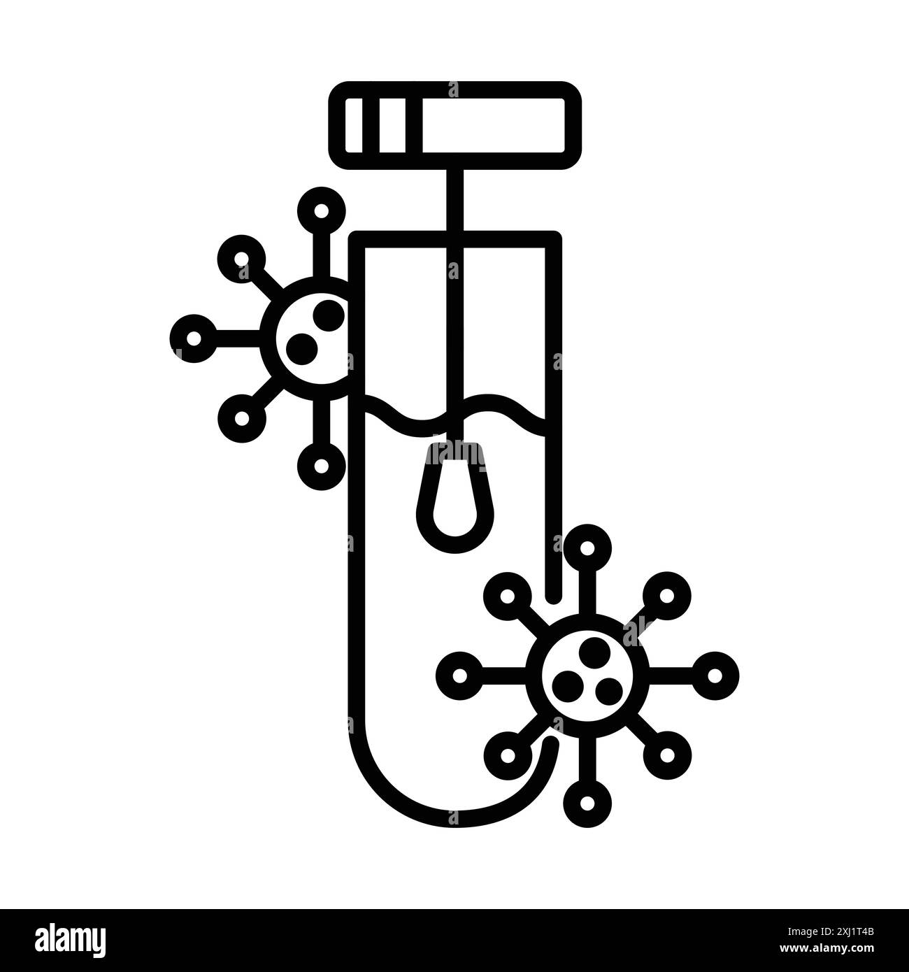 PCR test icon linear logo mark set collection in black and white for ...