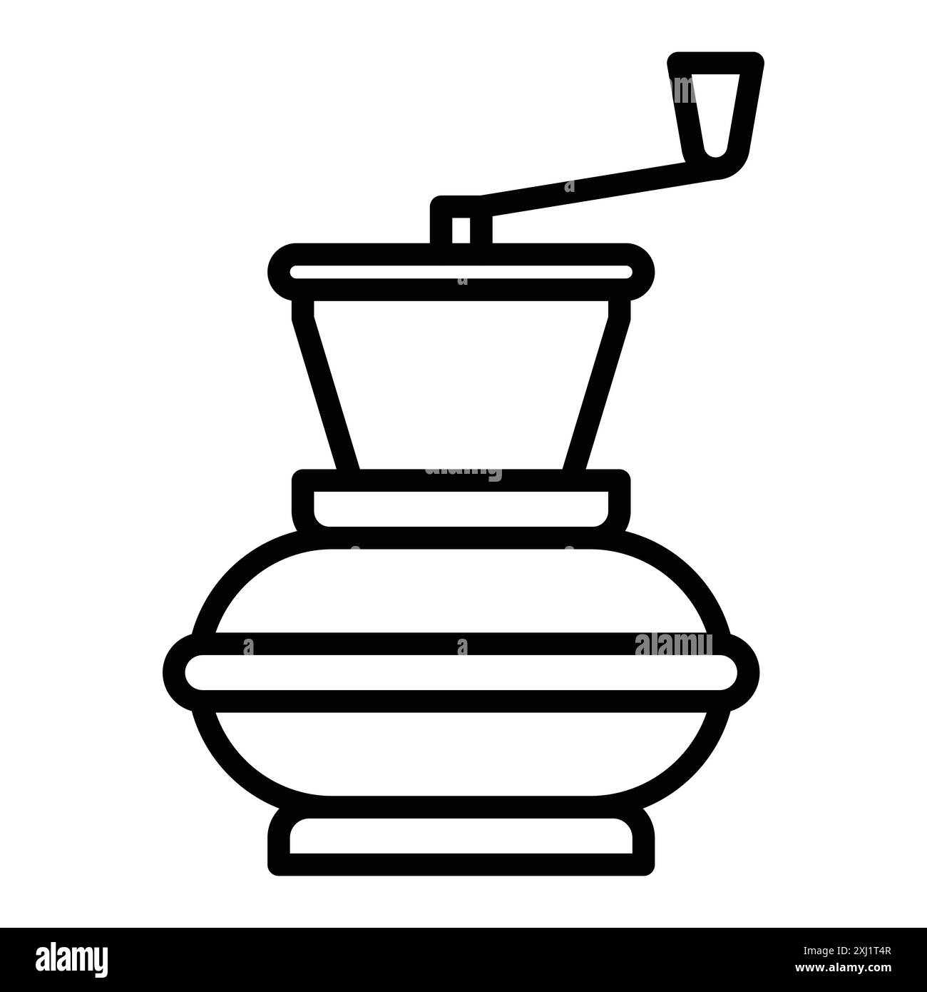 Manual coffee grinder icon linear logo mark set collection in black and ...