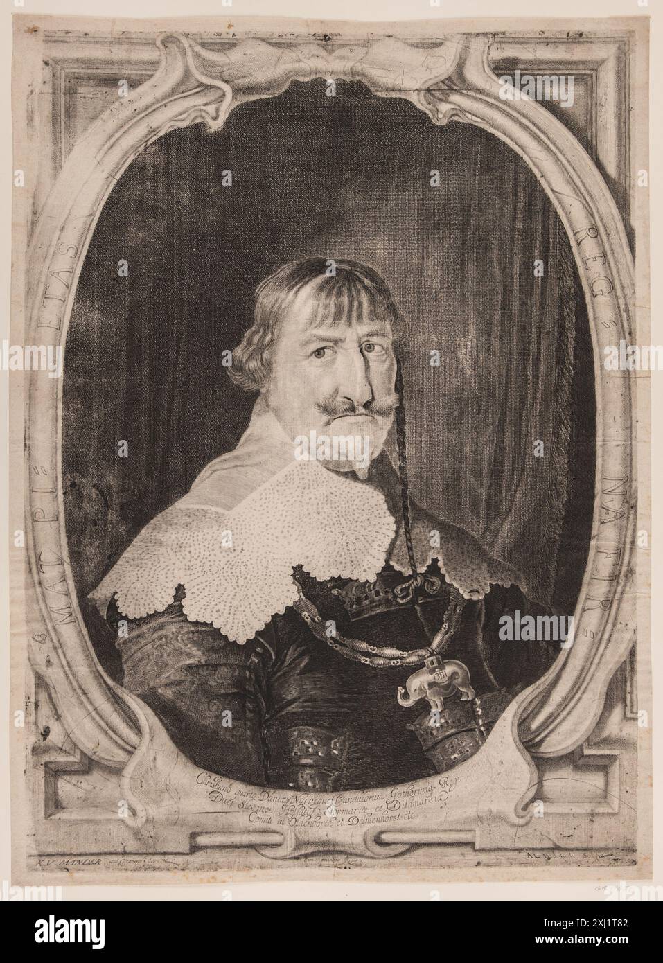 Albert Haelwegh’s copper engraving portrays Christian IV, illustrating ...