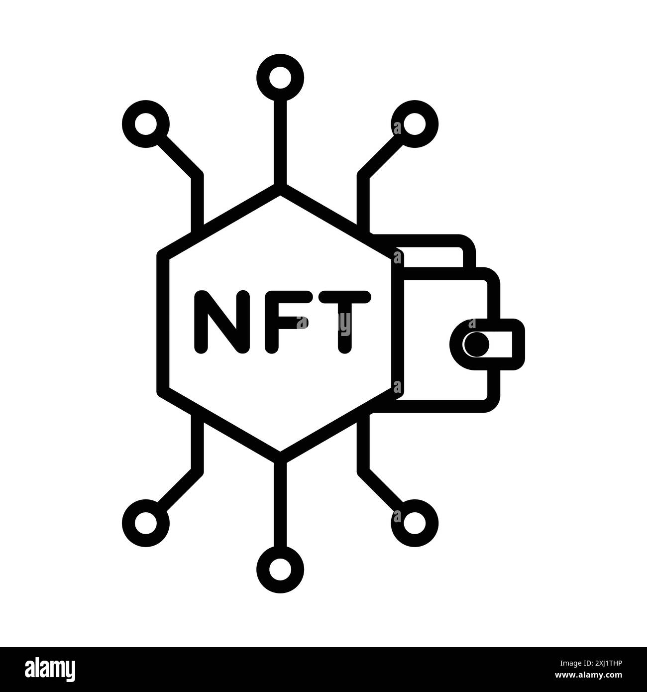 NFT wallet icon linear logo mark set collection in black and white for ...