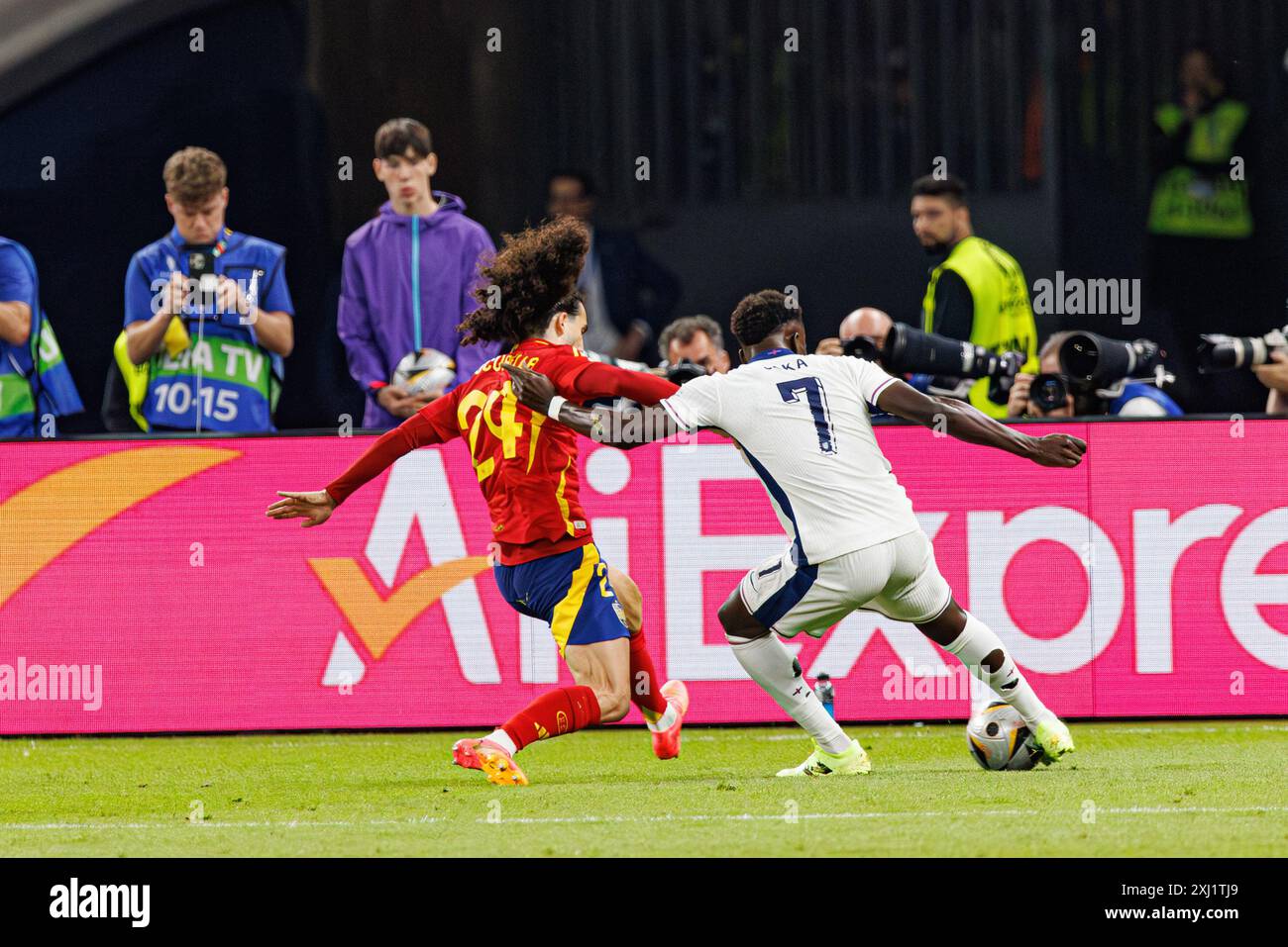 Marc Cucurella seen during UEFA Euro 2024 final game between national ...