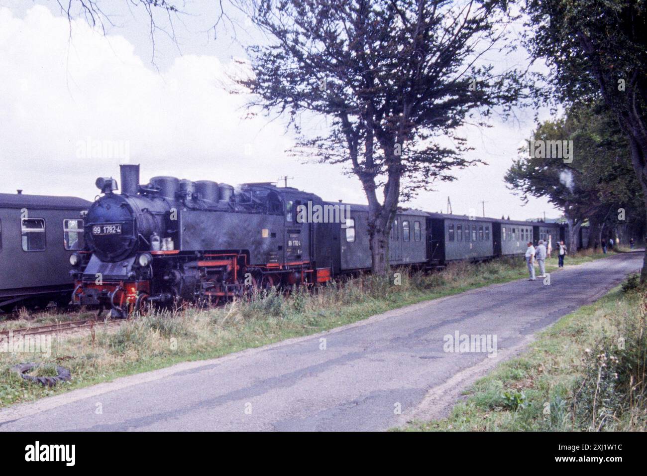 A narrow gauge steam train on the island of Rugen in 1990 Stock Photo ...