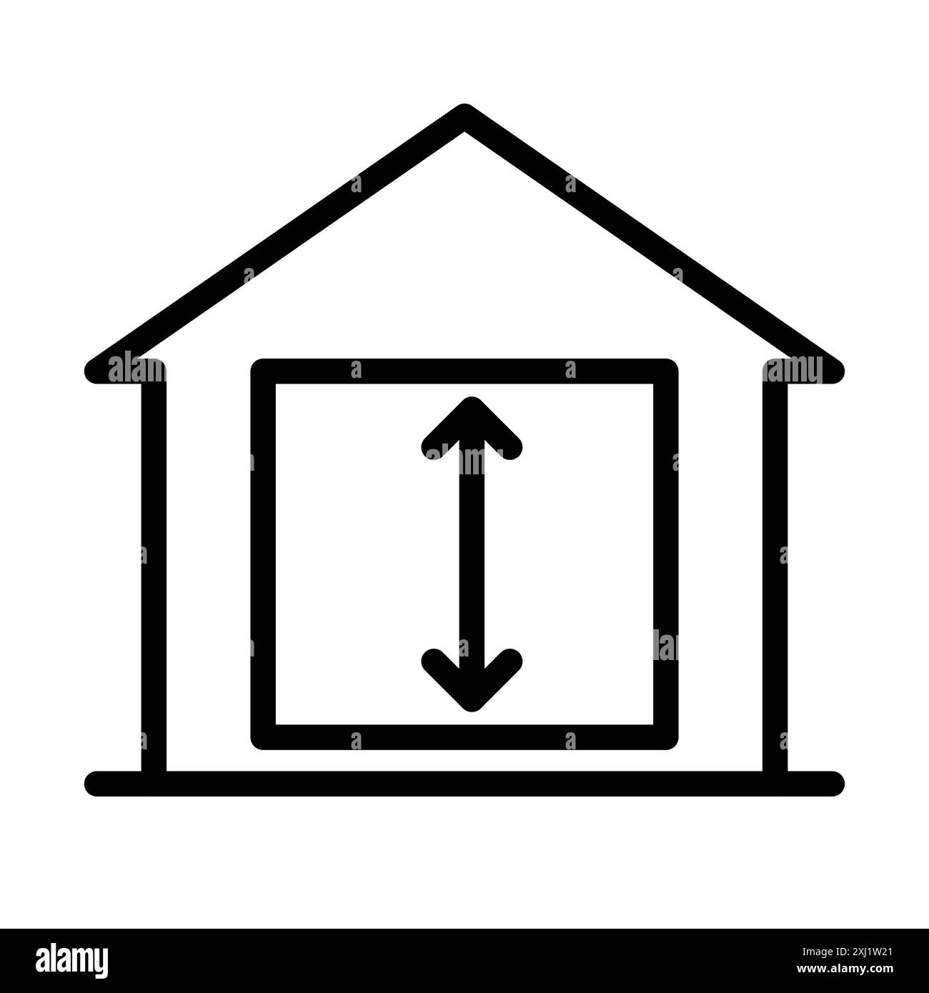 Minimum ceiling heights icon linear logo mark set collection in black and white for web Stock ...