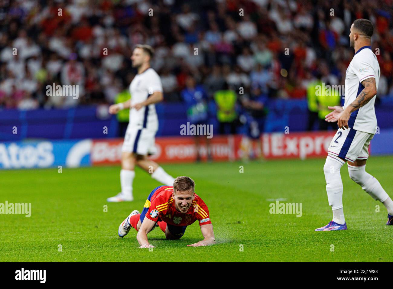 Dani Olmo seen during UEFA Euro 2024 final game between national teams ...