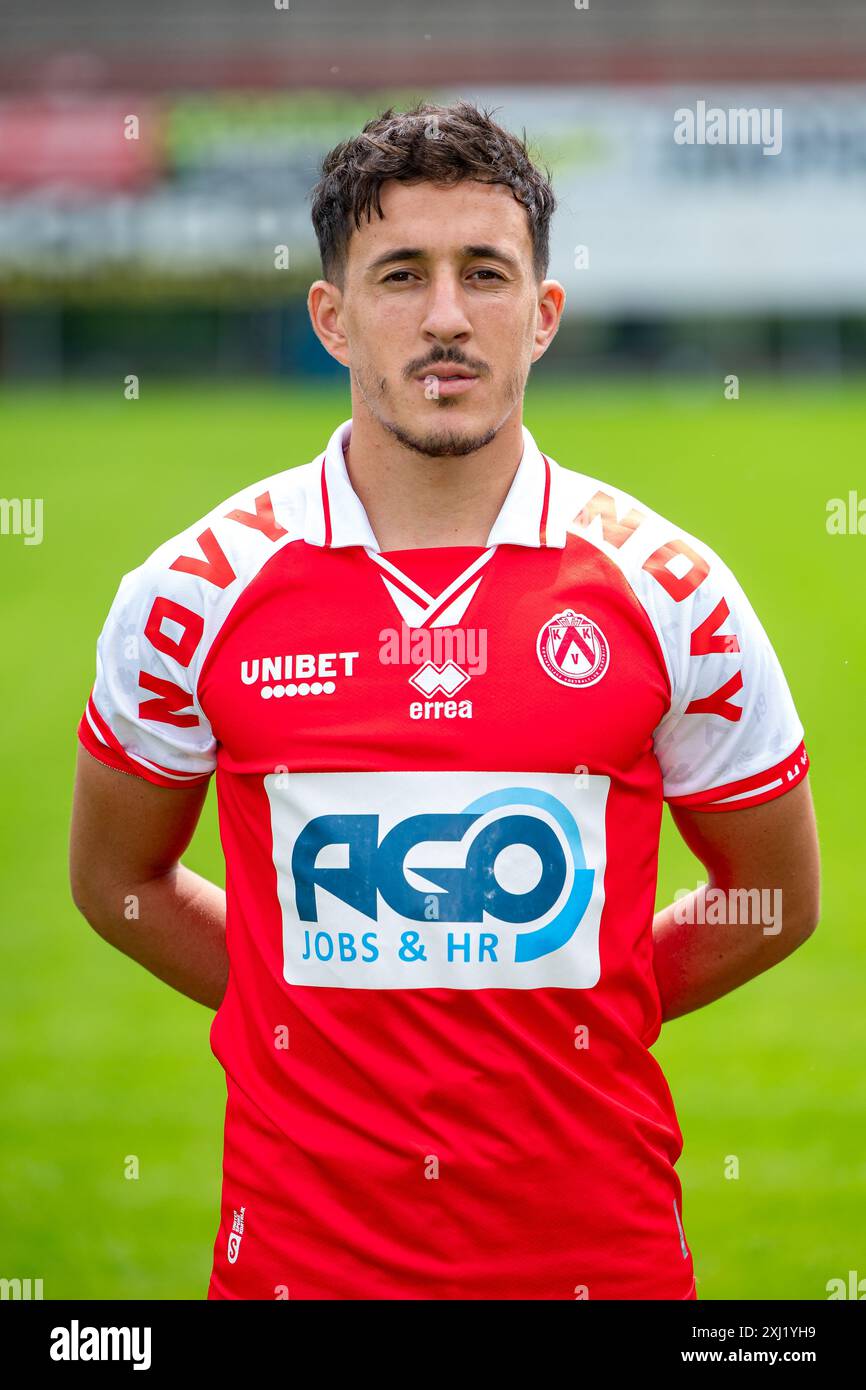 Kortrijk, Belgium. 16th July, 2024. Kortrijk's Abdelkahar Kadri poses ...