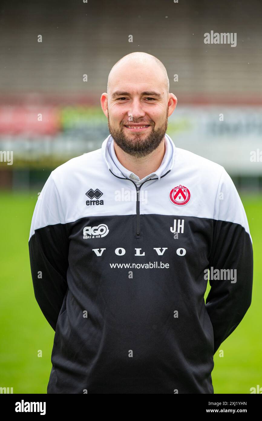 Kortrijk, Belgium. 16th July, 2024. Kortrijk's assistant coach Jonathan ...