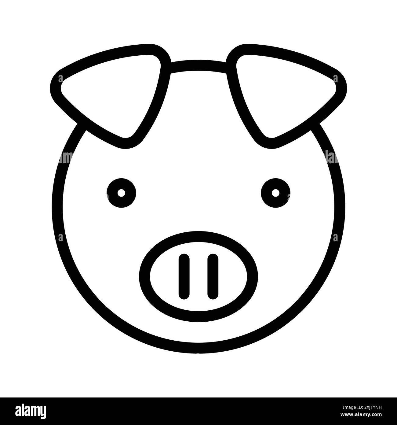 Pig face icon linear logo mark set collection in black and white for ...