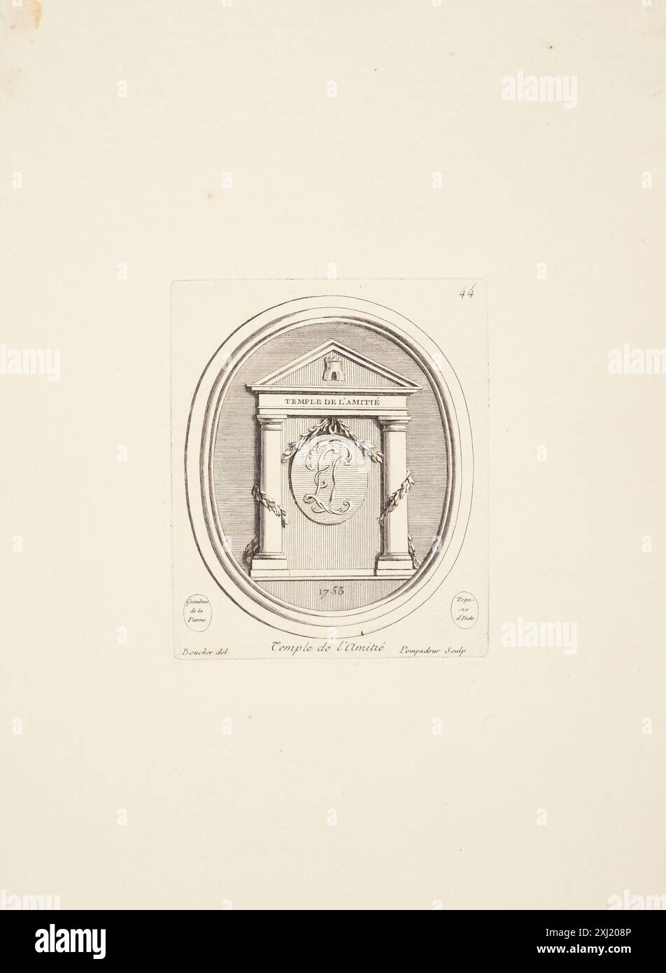 Engraving by Jacques Guay and François Boucher depicting the Temple of ...