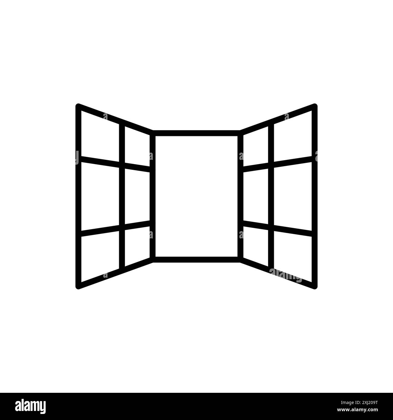 Open windows icon linear logo mark set collection in black and white for web Stock Vector Image ...