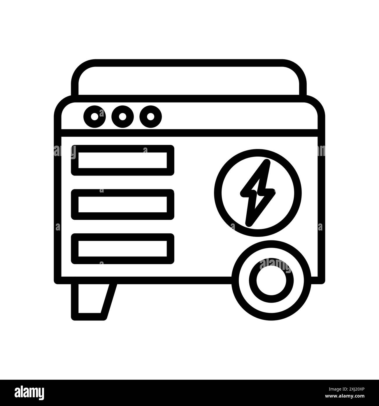 Portable power generator icon linear logo mark set collection in black ...