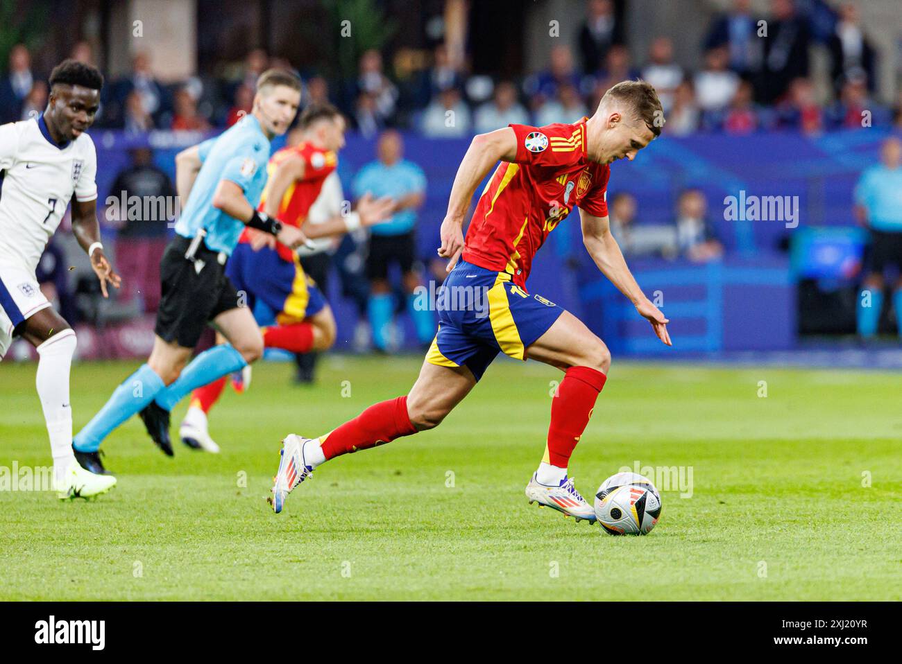 Dani Olmo seen during UEFA Euro 2024 final game between national teams ...