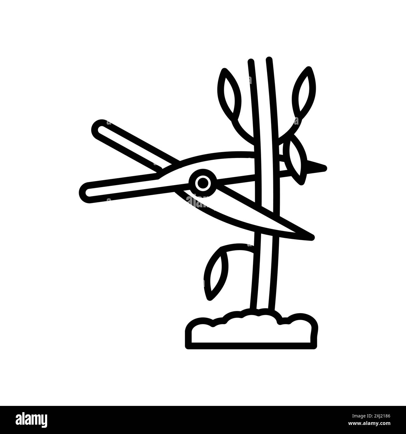 Pruning icon linear logo mark set collection in black and white for web ...