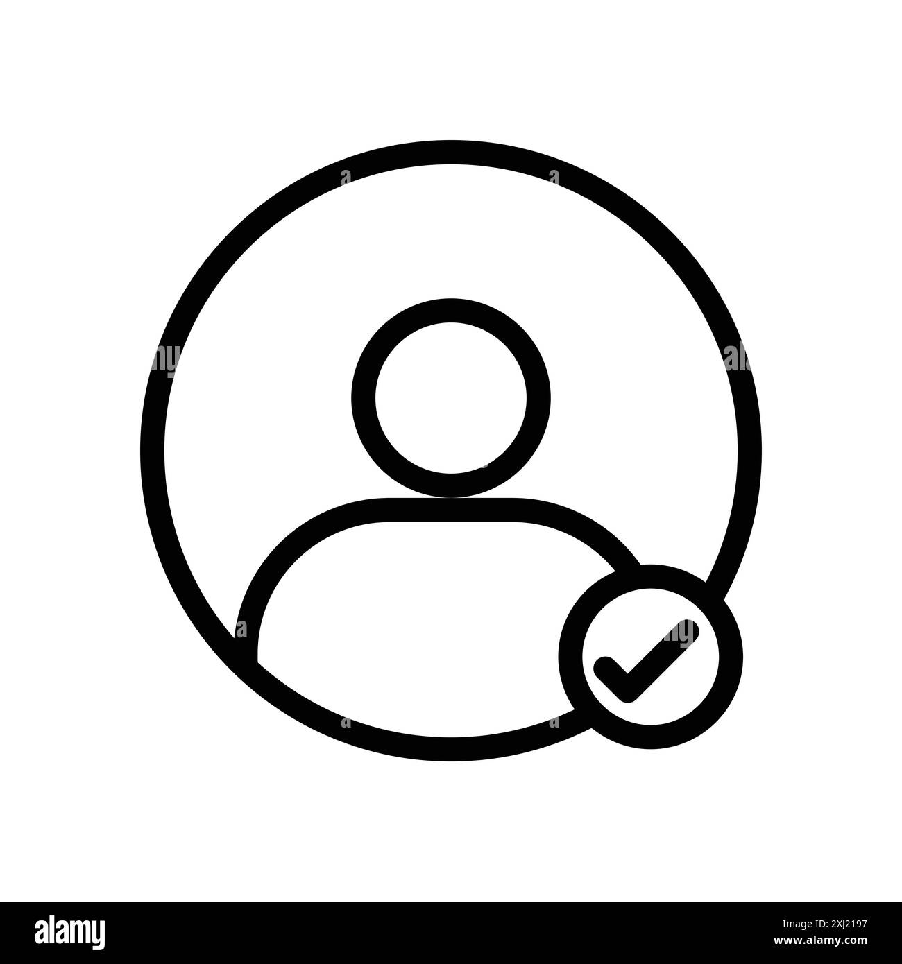 Profile check icon linear logo mark set collection in black and white for web Stock Vector Image ...