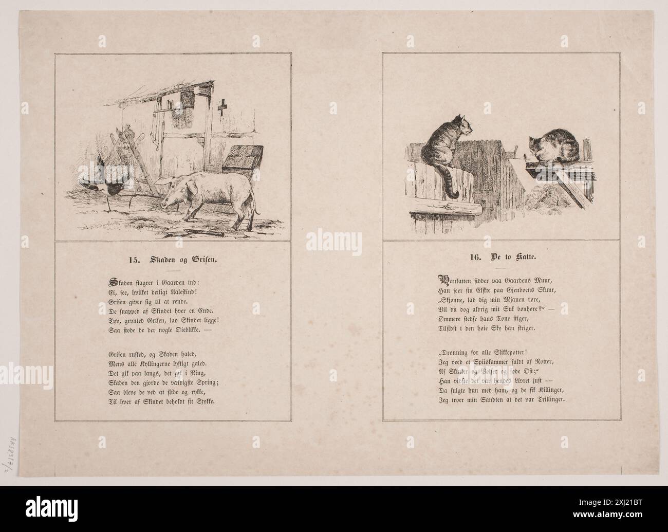 The injury and the pig; The two cats Kittendorff, Adolph 1820 - 1902 ...