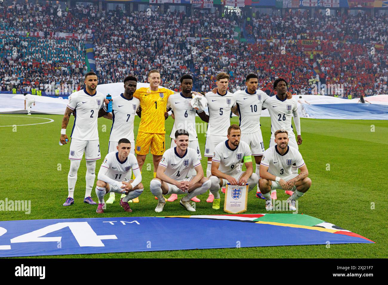 Team of England seen during UEFA Euro 2024 final game between national ...