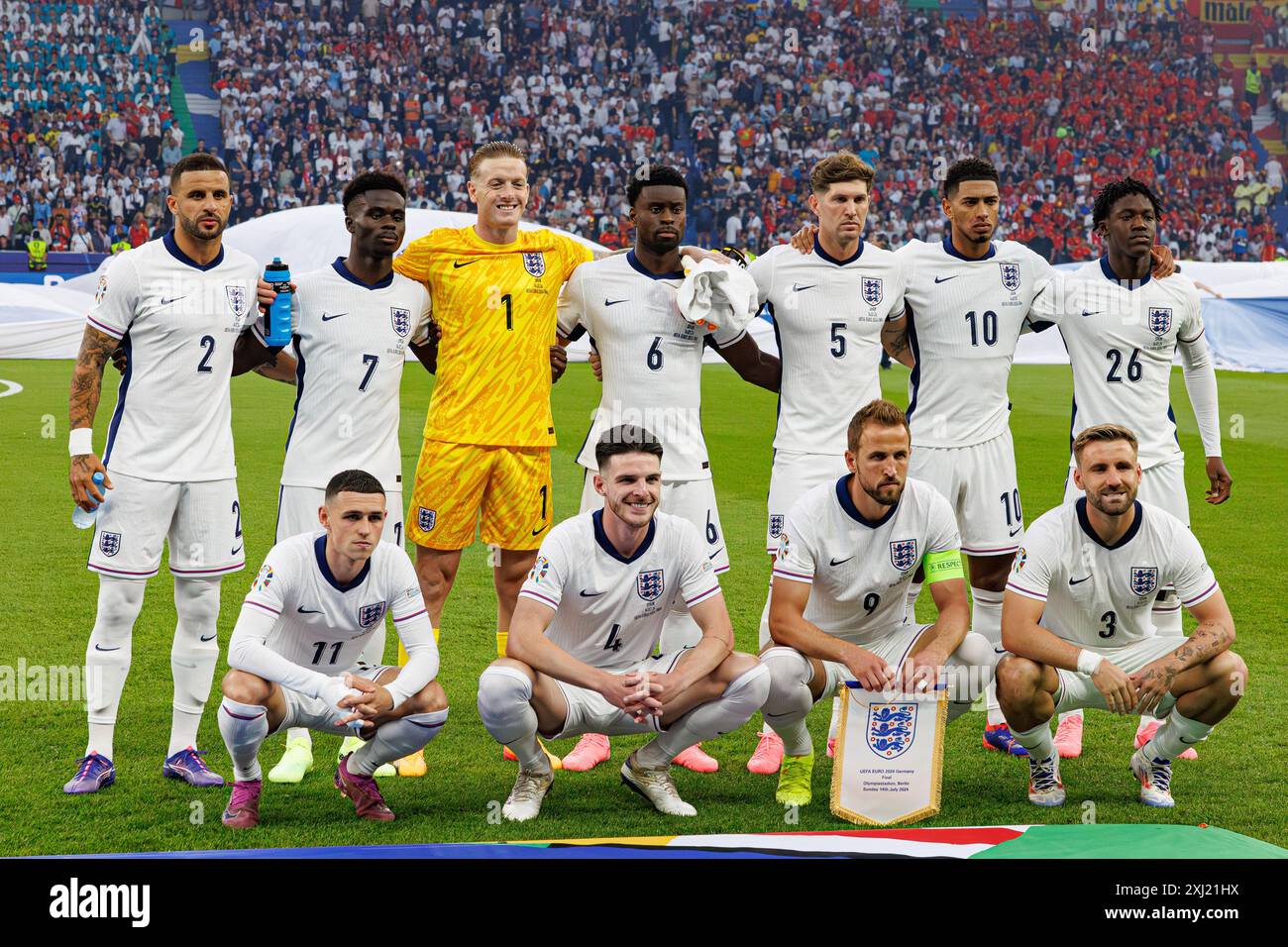 Team of England seen during UEFA Euro 2024 final game between national ...