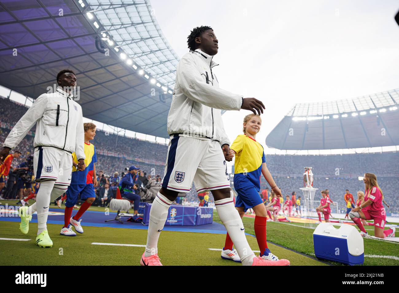 Kobbie Mainoo seen during UEFA Euro 2024 final game between national ...