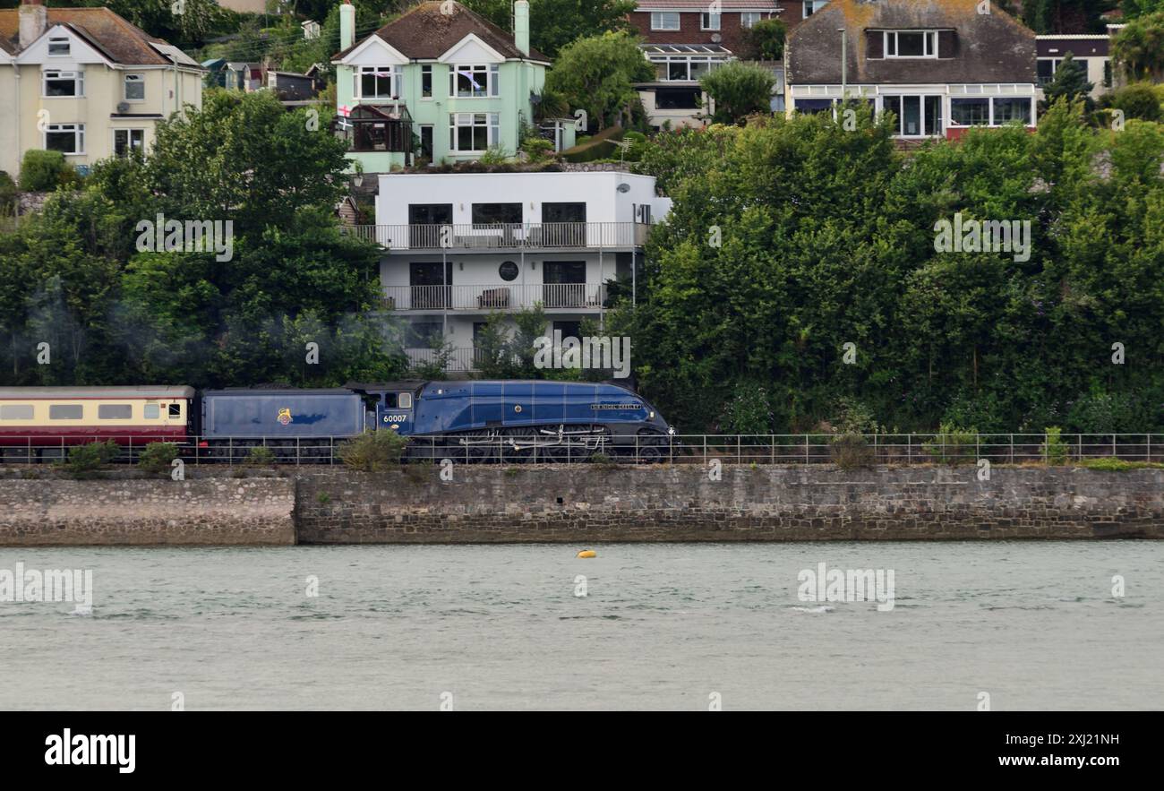 LNER Class A4 Pacific No 60007 Sir Nigel Gresley alongside the Teign ...