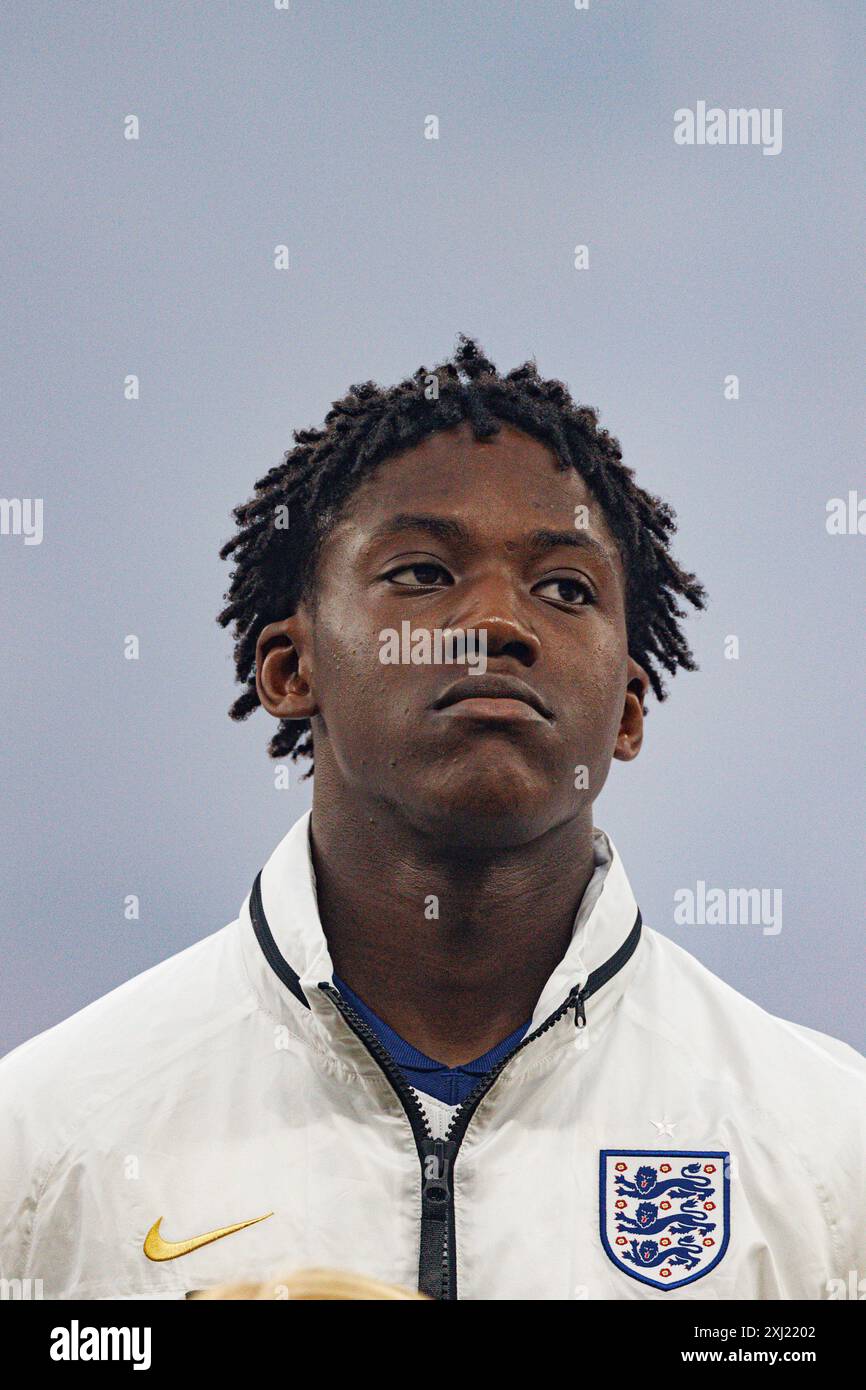 Kobbie Mainoo seen during UEFA Euro 2024 final game between national ...