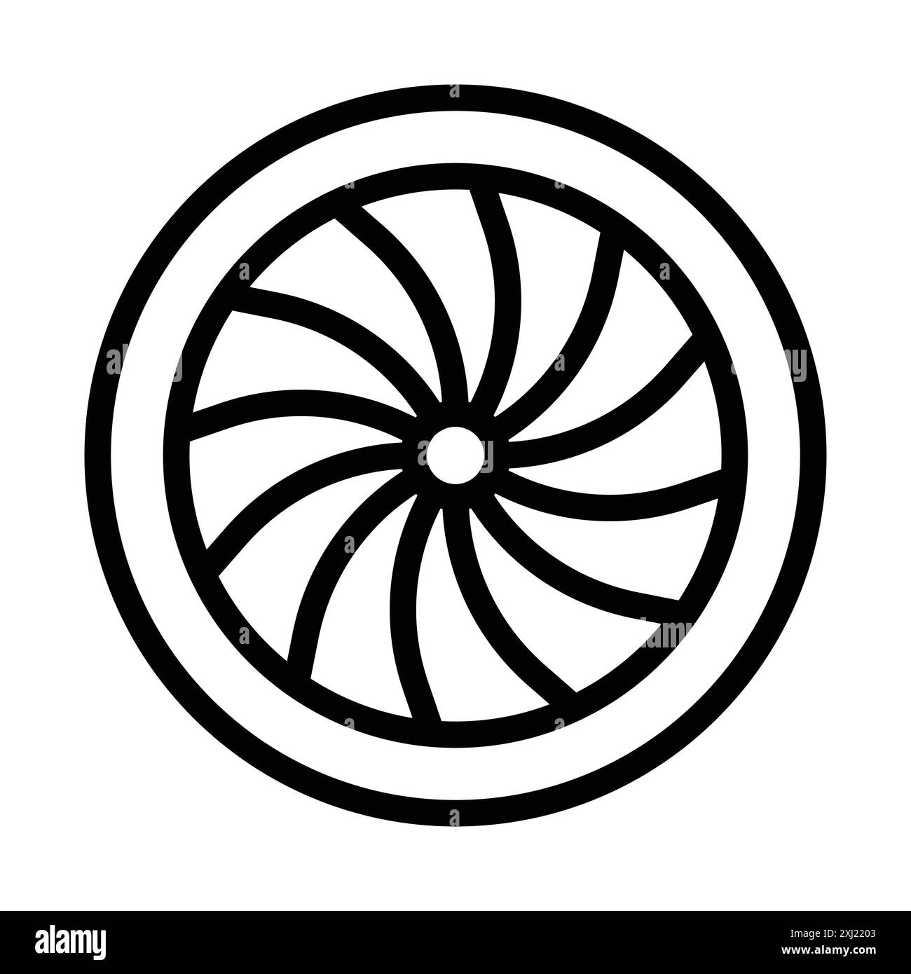 Plane turbine icon linear logo mark set collection in black and white ...