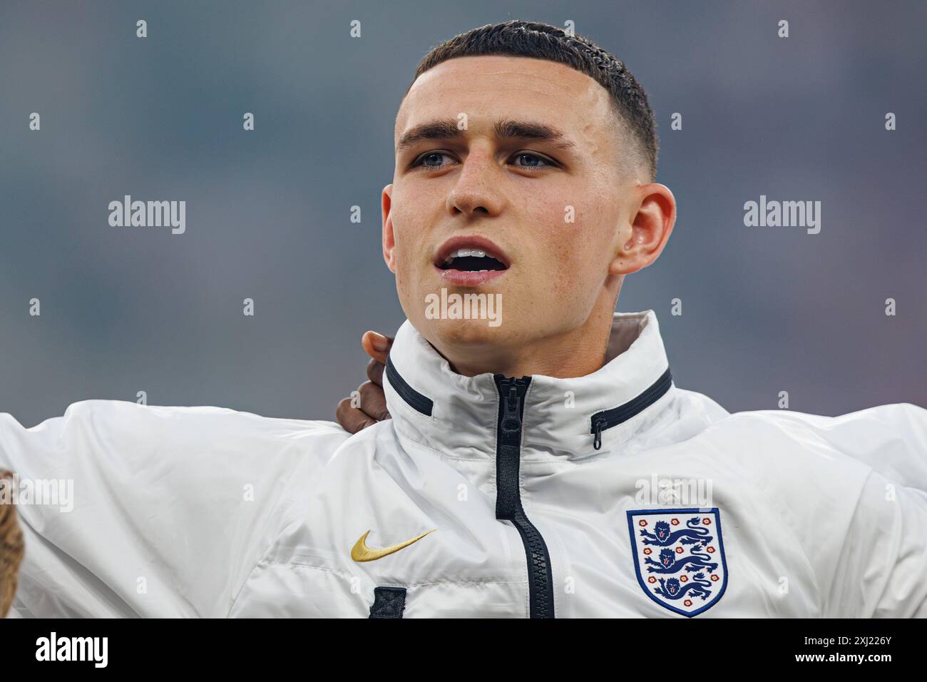 Phil Foden seen during UEFA Euro 2024 final game between national teams ...