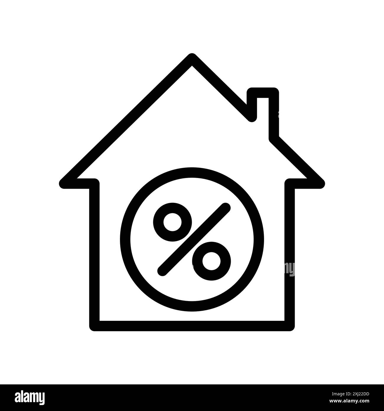 Rate for mortgage icon linear logo mark set collection in black and ...