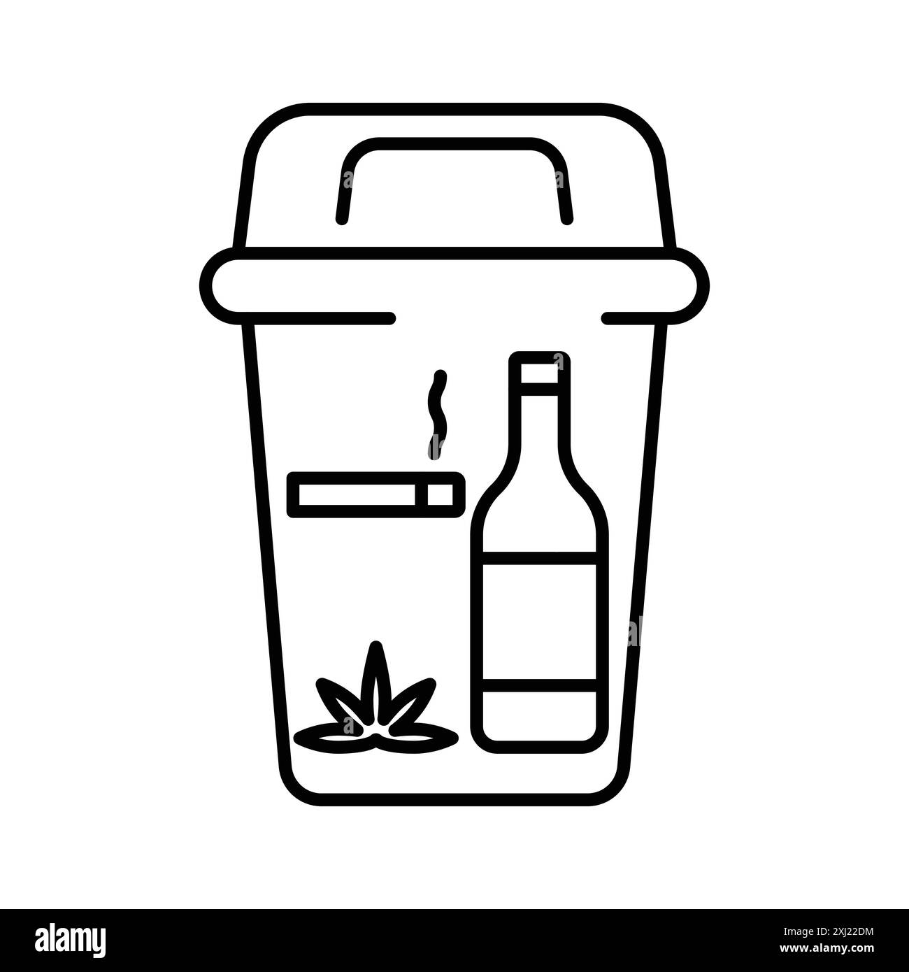 Quitting bad habits icon linear logo mark set collection in black and ...