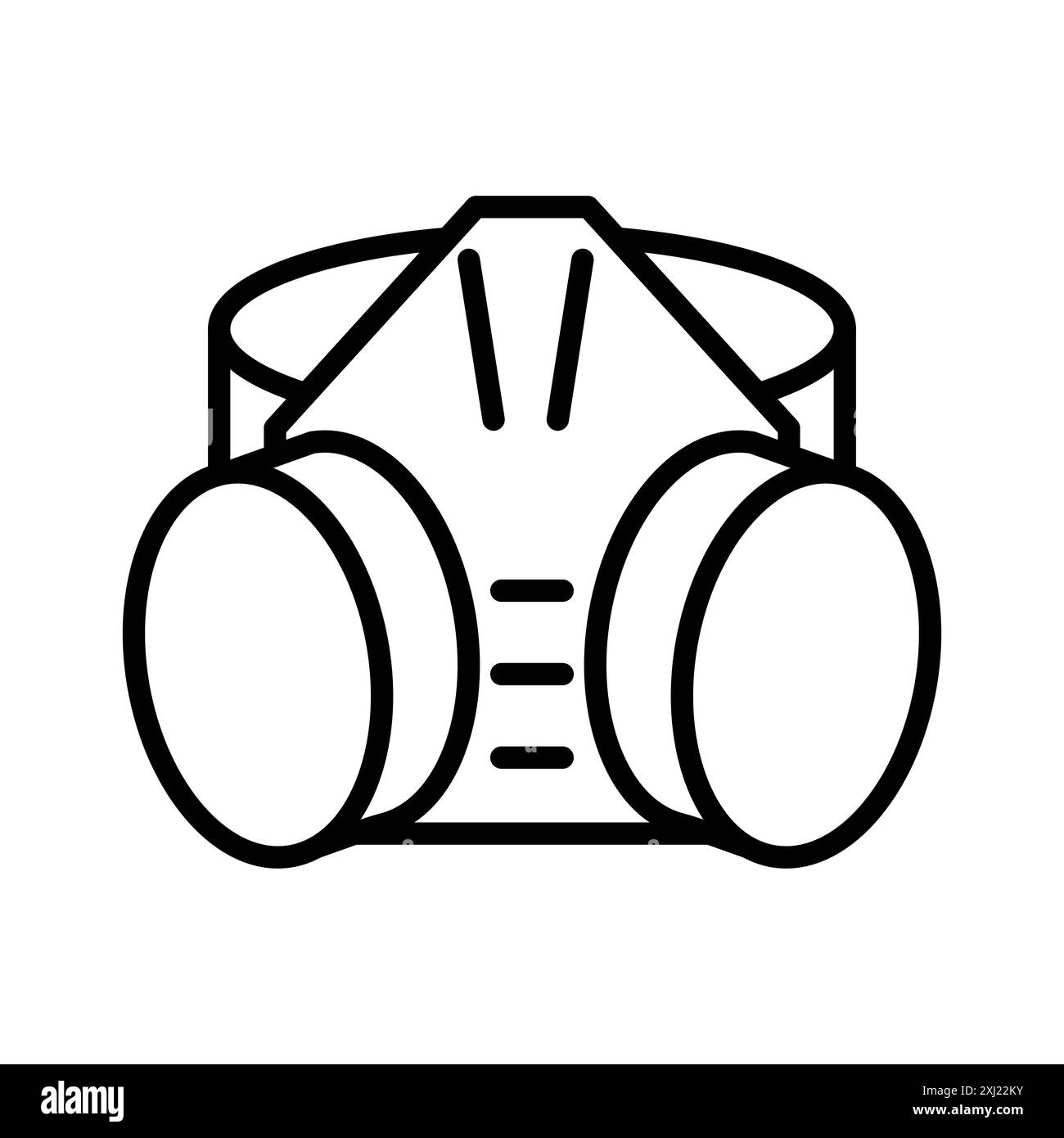 Respirator with filter cartridges icon linear logo mark set collection ...