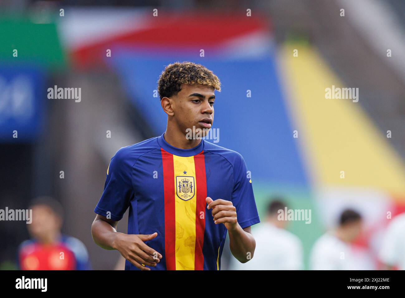 Lamine Yamal seen during UEFA Euro 2024 final game between national ...