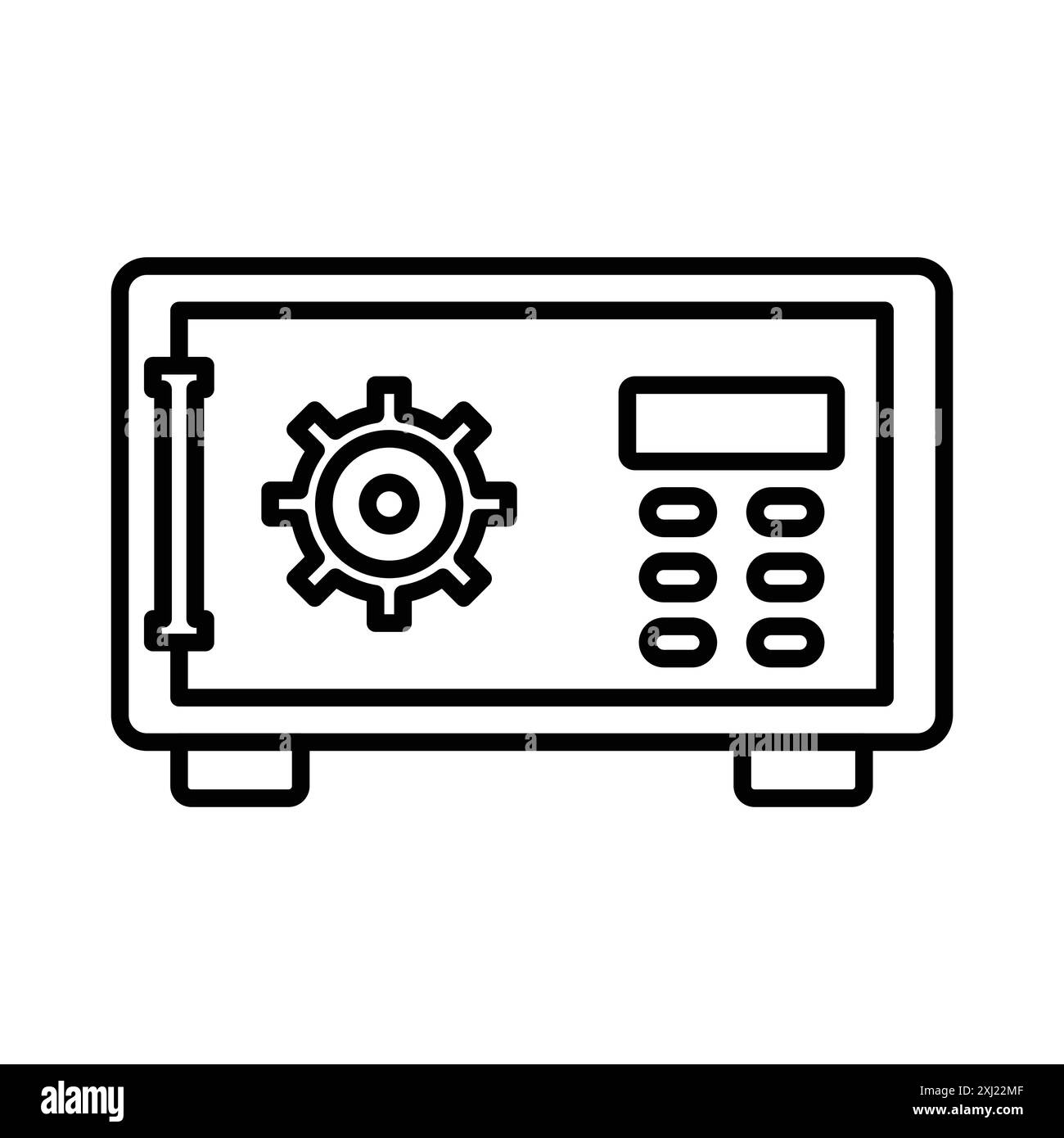 Safe Box Icon linear logo mark set collection in black and white for web Stock Vector Image ...