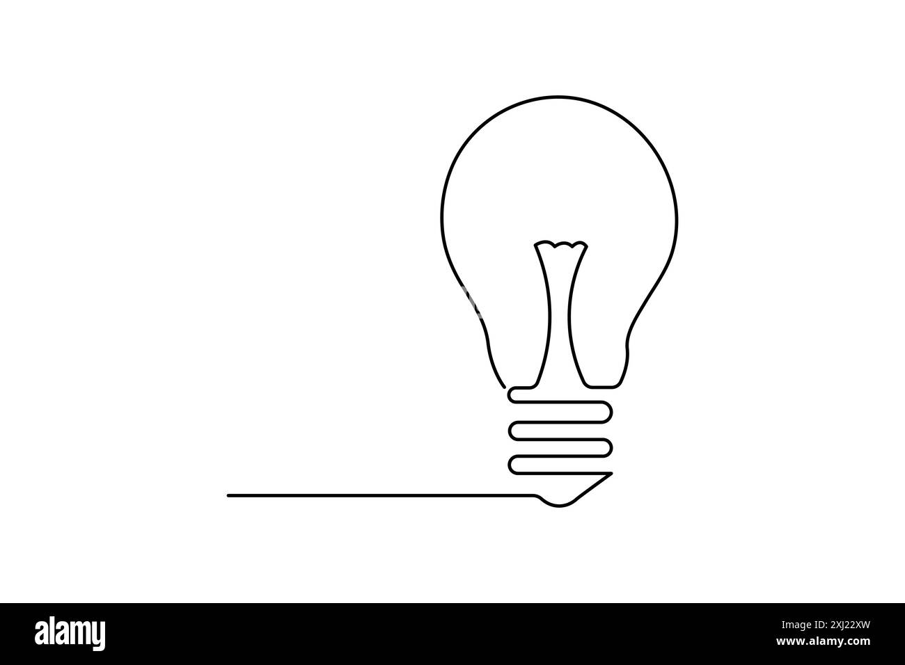 Light bulb continuous one line drawing of bulb isolated outline vector ...