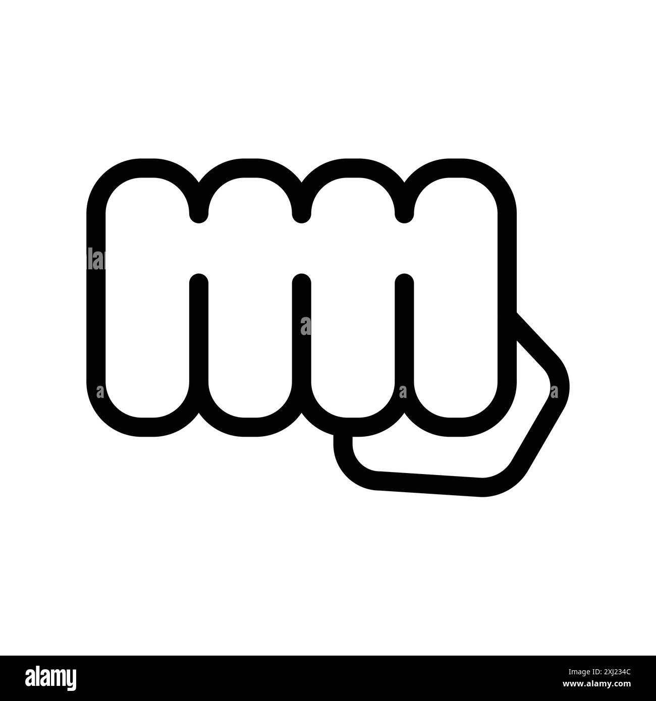 punch fist hand icon linear logo mark set collection in black and white ...