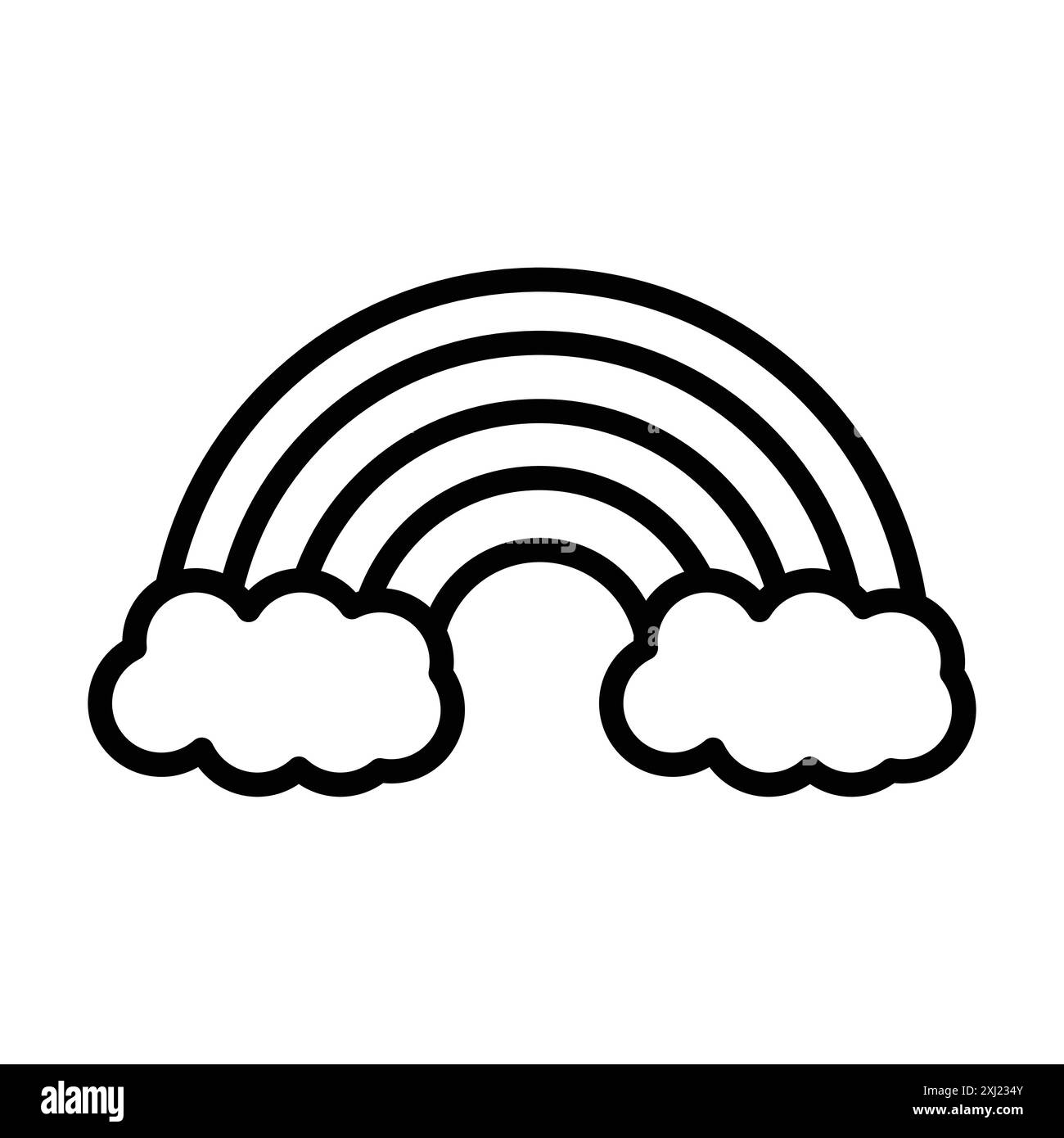 Rainbow icon linear logo mark set collection in black and white for web ...