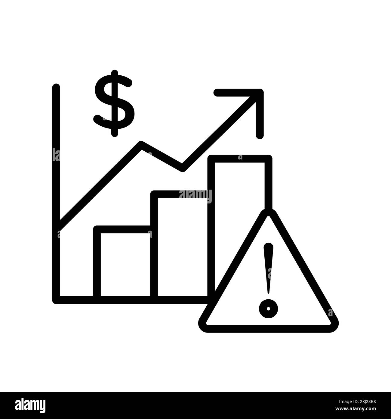 Rise price icon linear logo mark set collection in black and white for ...