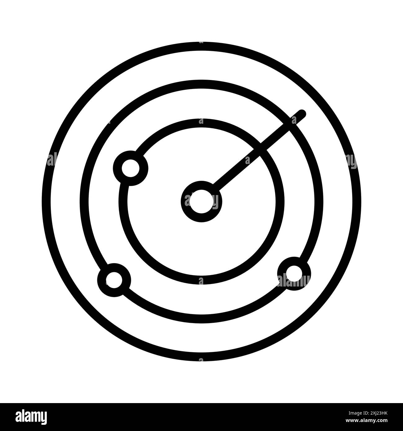 radar detection icon linear logo mark set collection in black and white for web Stock Vector ...