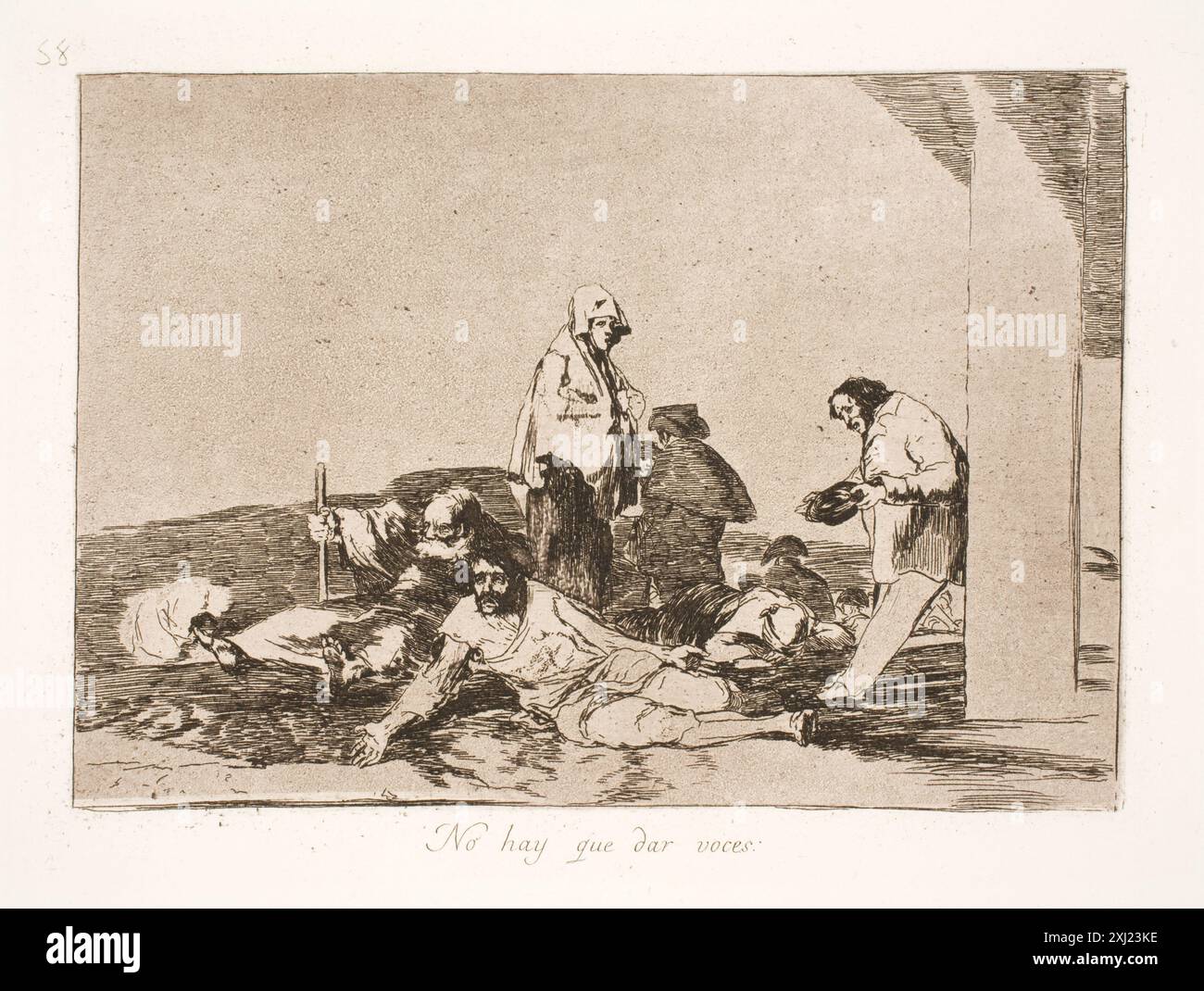 Francisco Goya's engraving depicts figures in a scene illustrating ...
