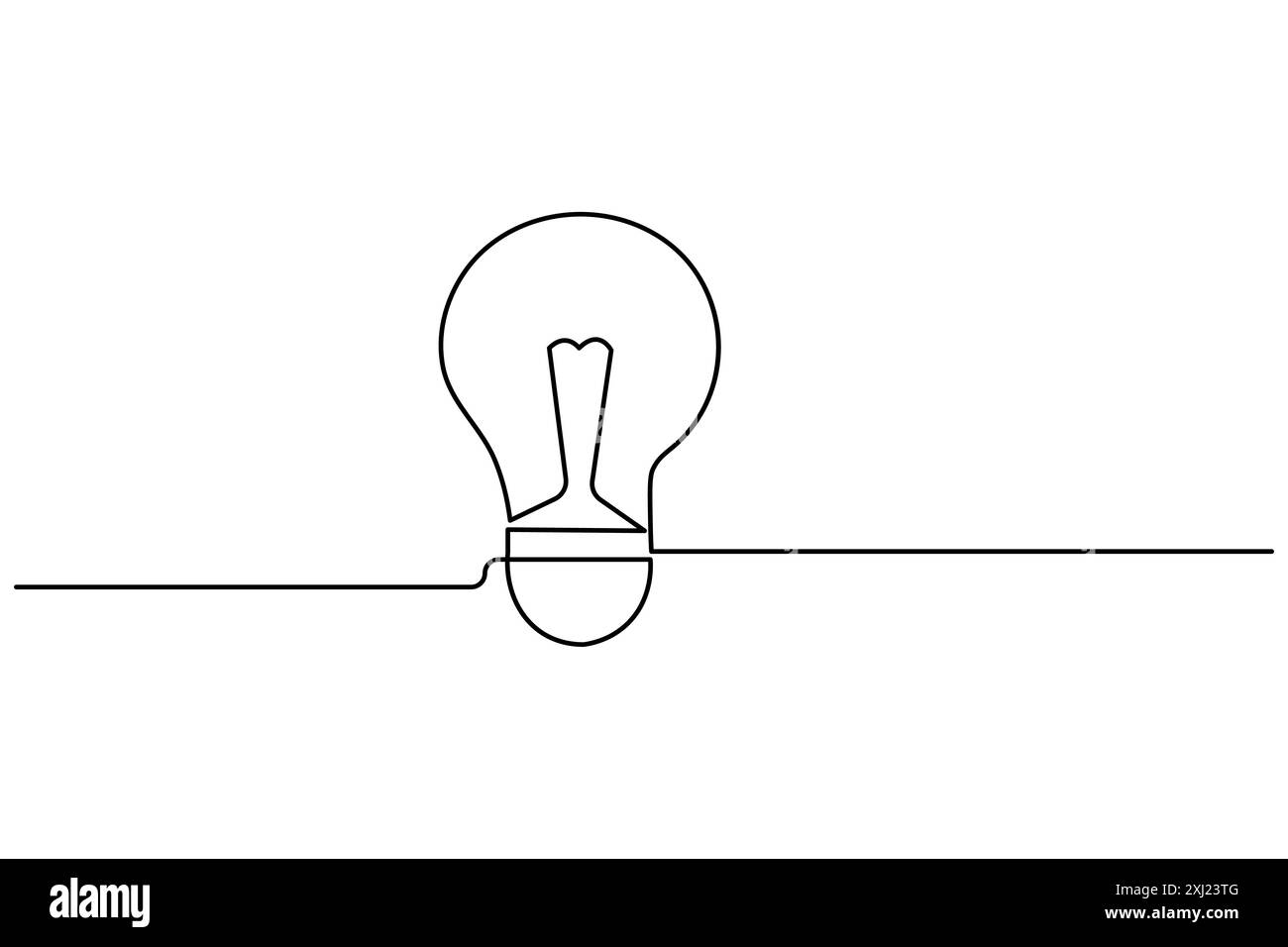 Light bulb continuous one line drawing of bulb isolated outline vector ...
