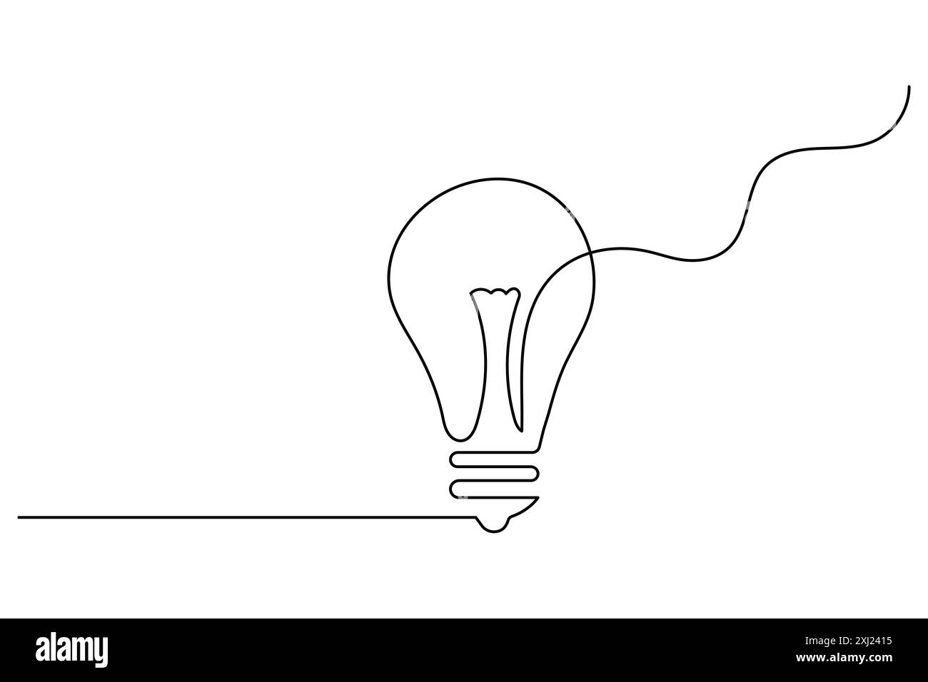 Light bulb continuous one line drawing of bulb isolated outline vector ...