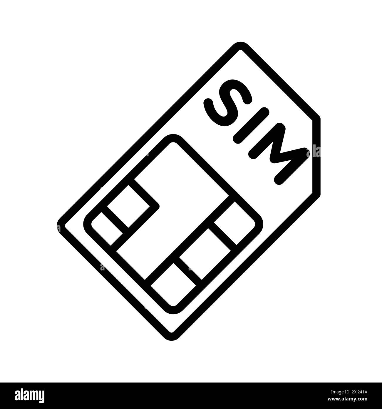 sim card icon linear logo mark set collection in black and white for ...