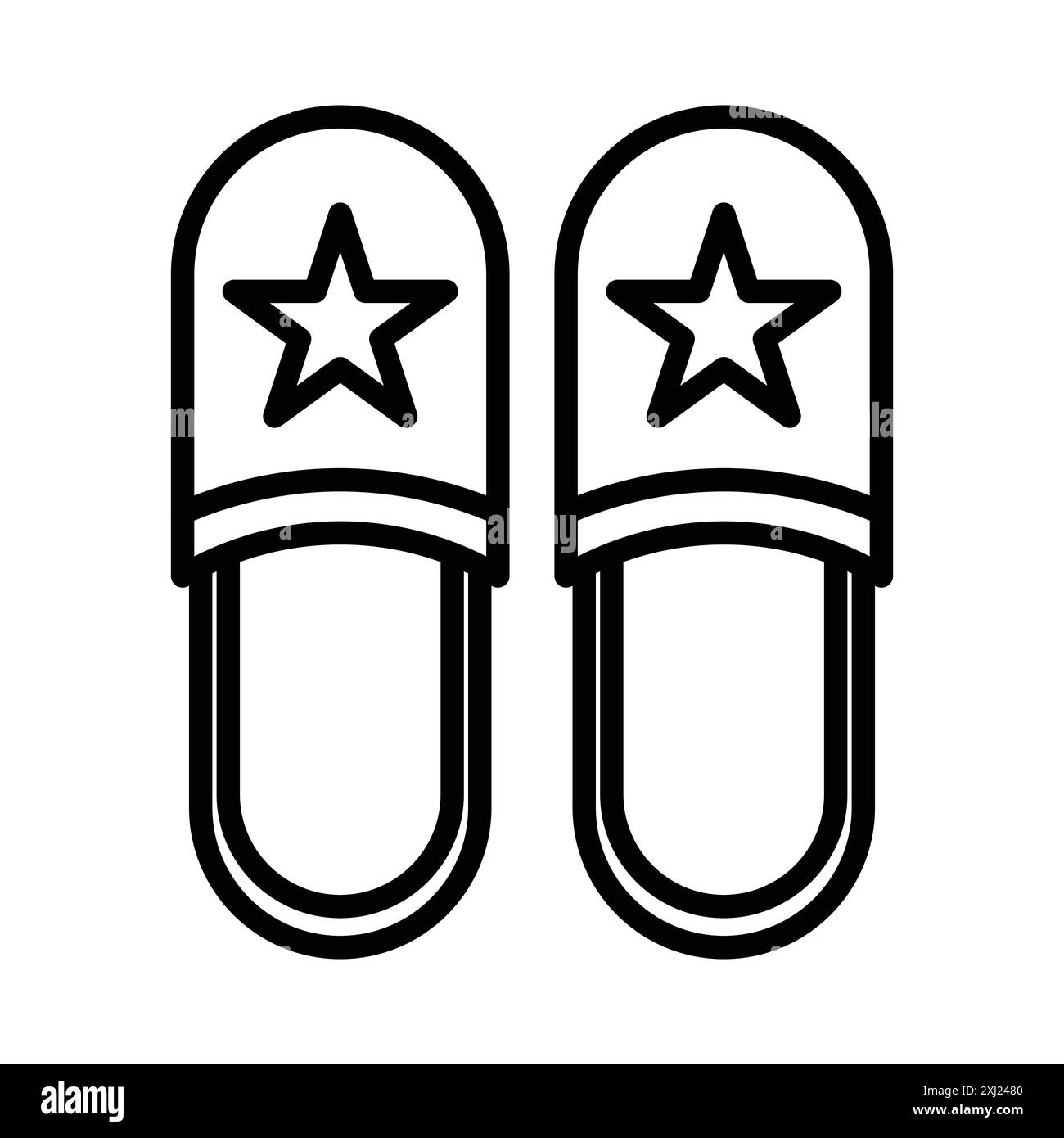 Slippers icon linear logo mark set collection in black and white for web Stock Vector Image ...