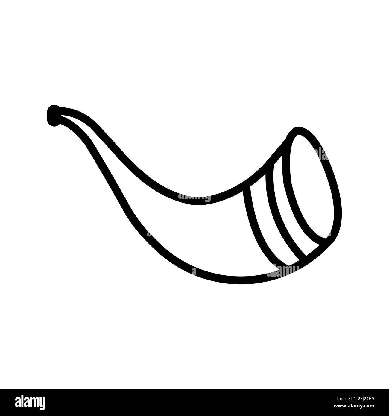 Shofar icon linear logo mark set collection in black and white for web ...