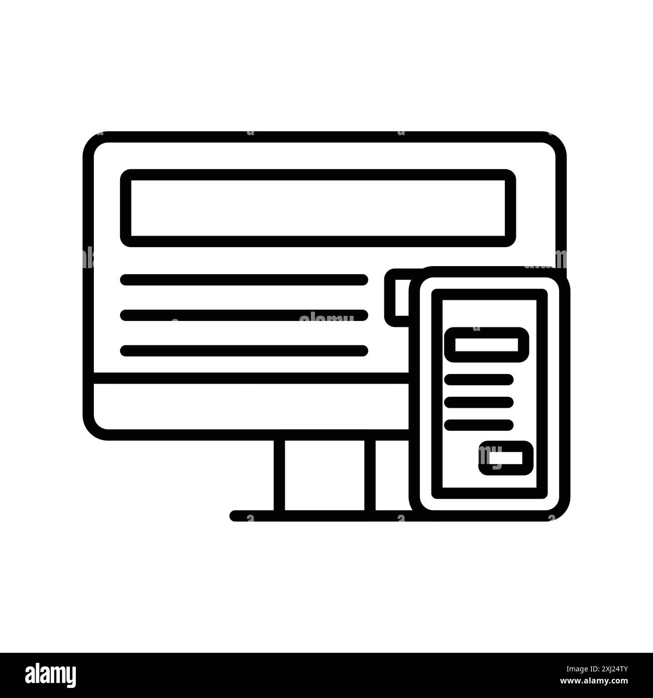 Responsive Design icon linear logo mark set collection in black and ...