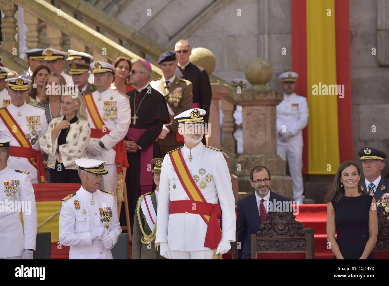Pontevedra, Spain. 16th July, 2024. Spanish Queen Letizia and Princess ...