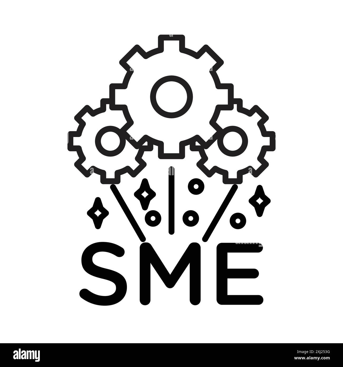 SME, small and medium enterprise icon linear logo mark set collection ...