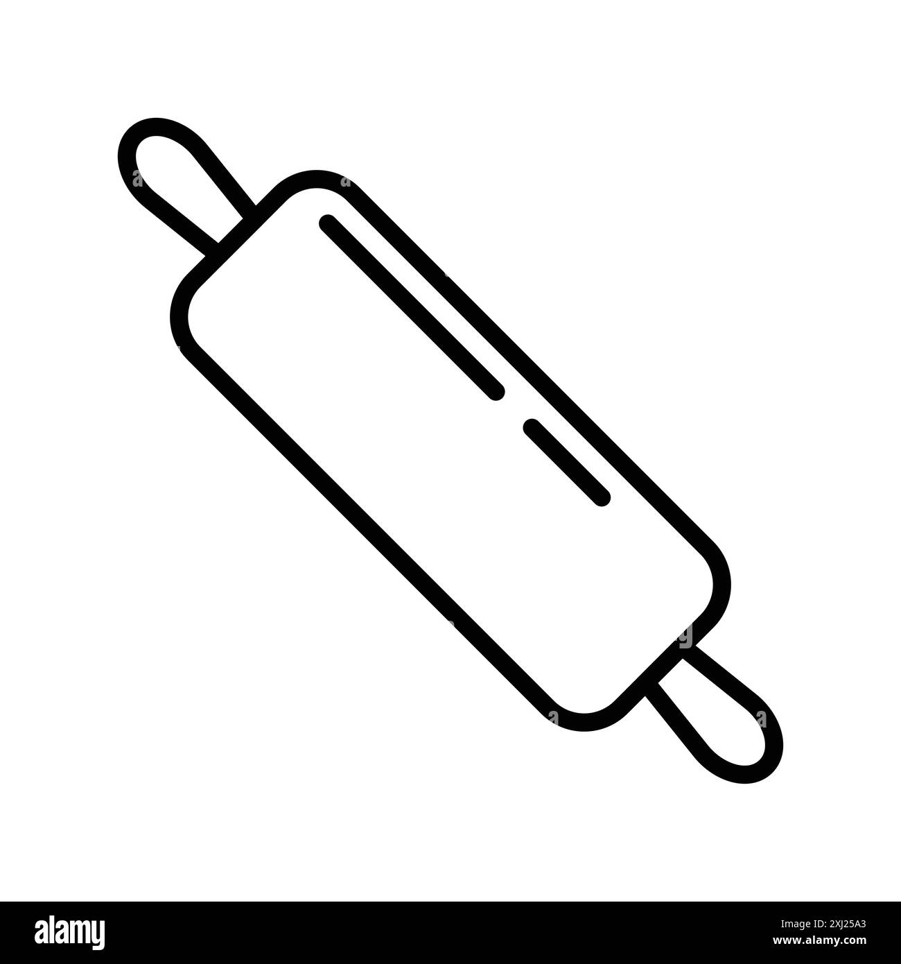 rolling pin icon linear logo mark set collection in black and white for web Stock Vector Image ...