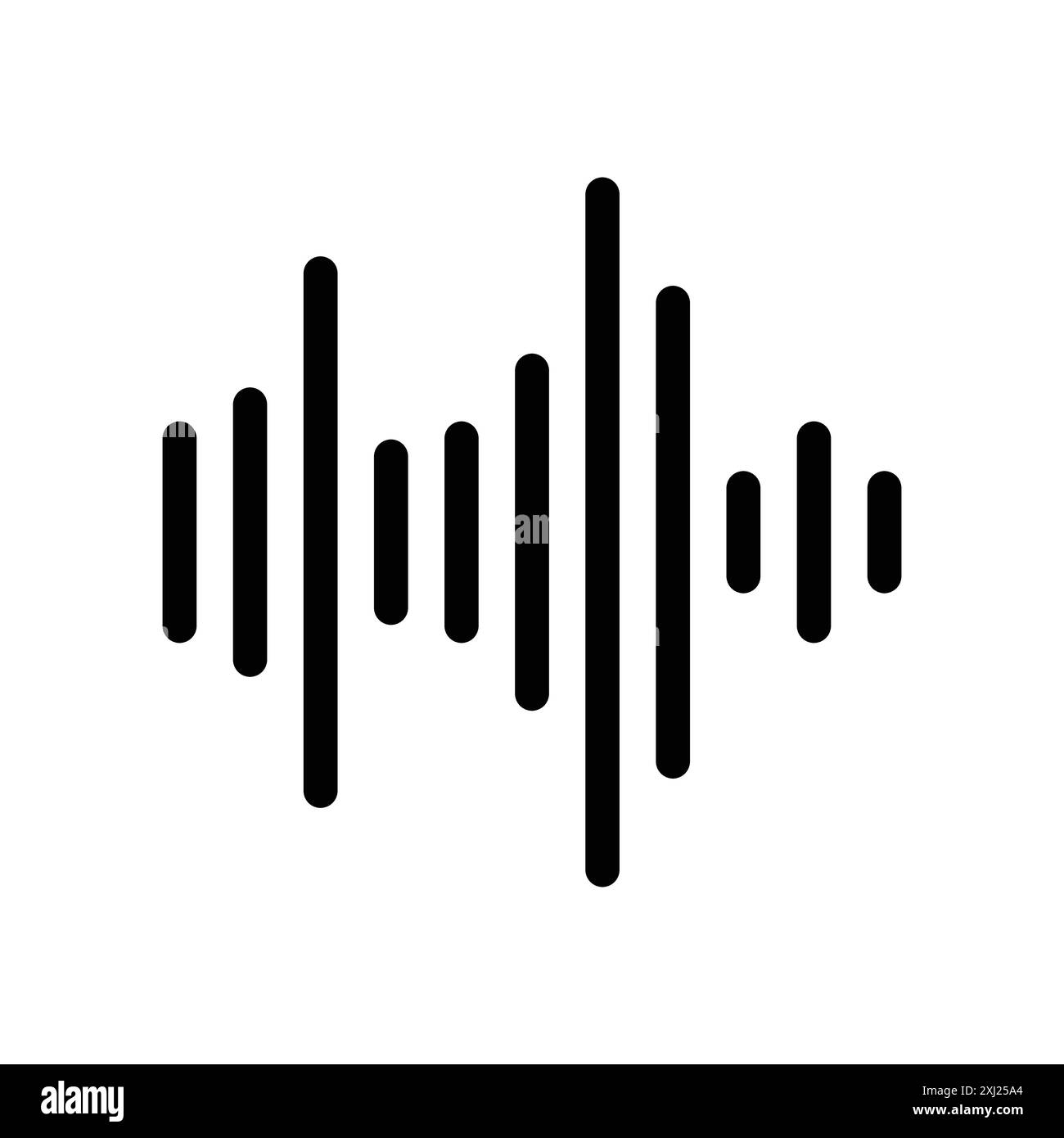 Sound Wave Icon linear logo mark set collection in black and white for ...