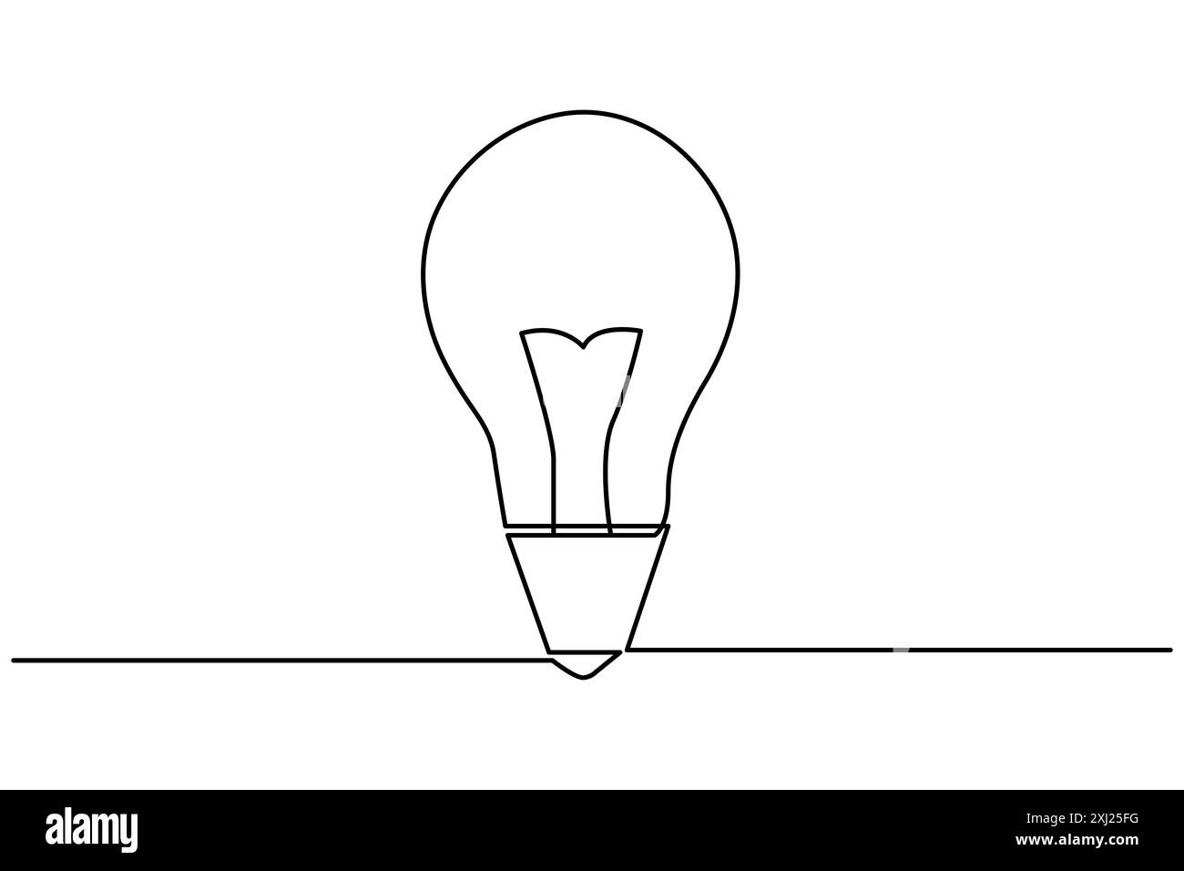 Light bulb continuous one line drawing of bulb isolated outline vector ...