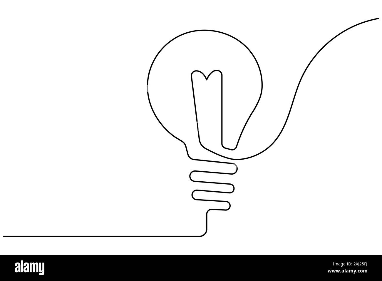 Light bulb continuous one line drawing of bulb isolated outline vector ...