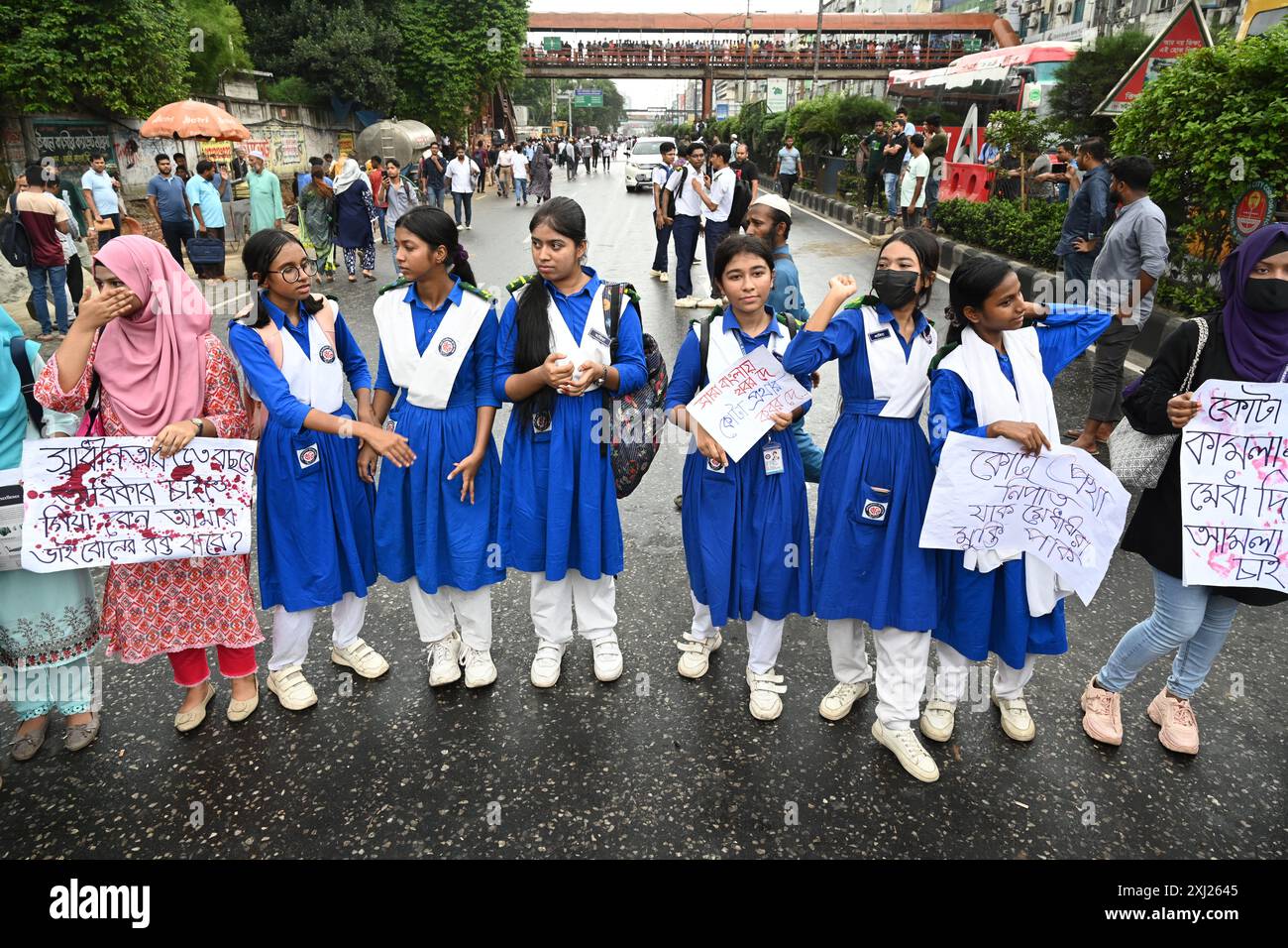 Anti-quota protesters shouting slogans during block a road ...